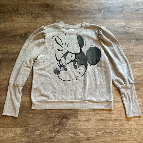 Disney | Tops | Disney Grey Black Minnie Mouse Sweater | Poshmark